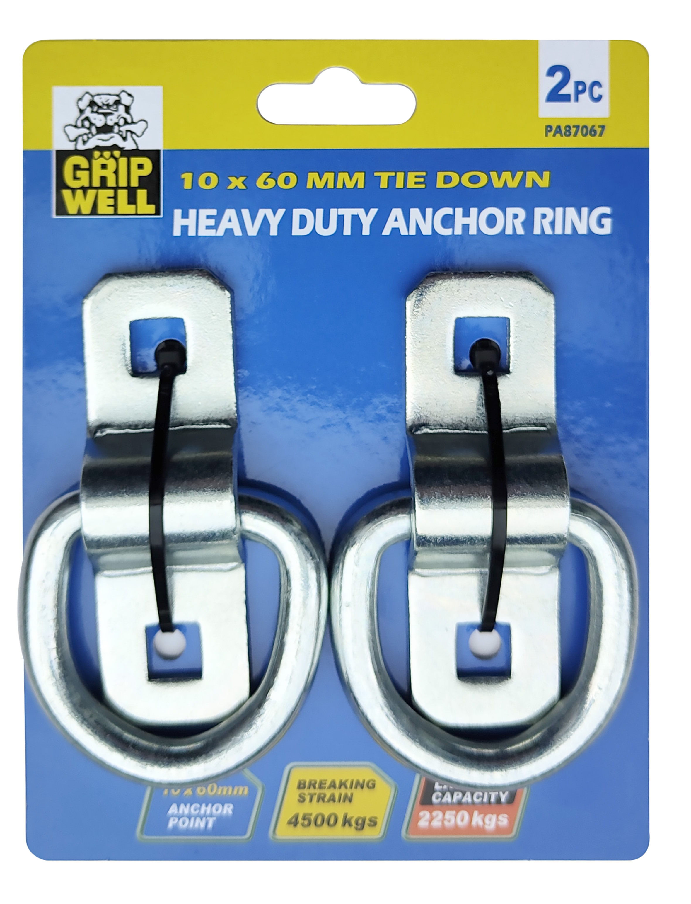 2pk Anchor points Lashing capacity 2250 kgs